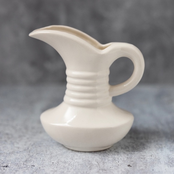 Unmarked | Dining | Vintage White Glazed Ceramic Pottery Creamer ...